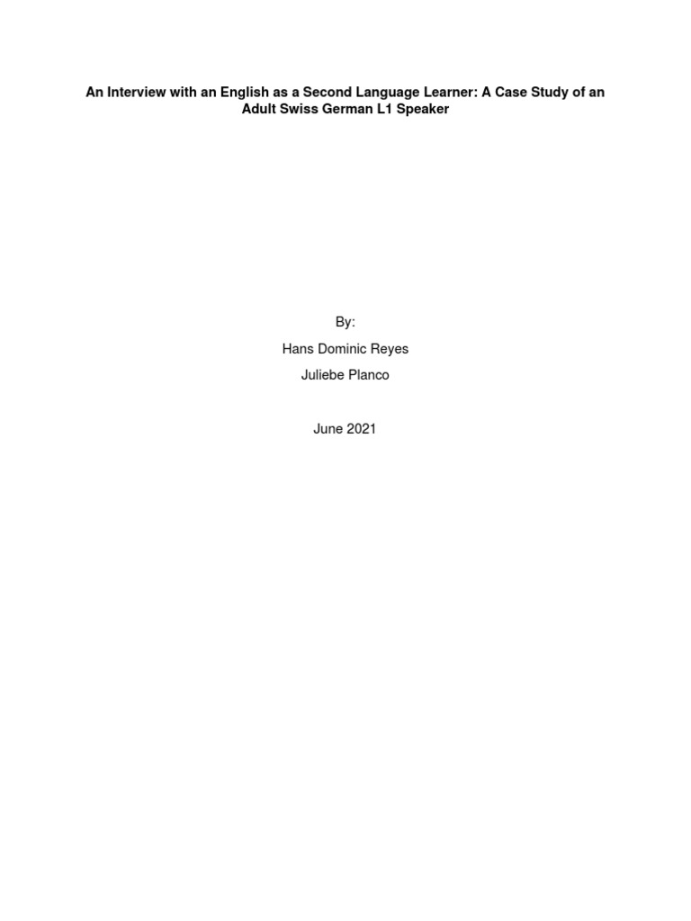 Reyes Planco ENG 101interview With A Foreigner 1 | PDF | Second ...