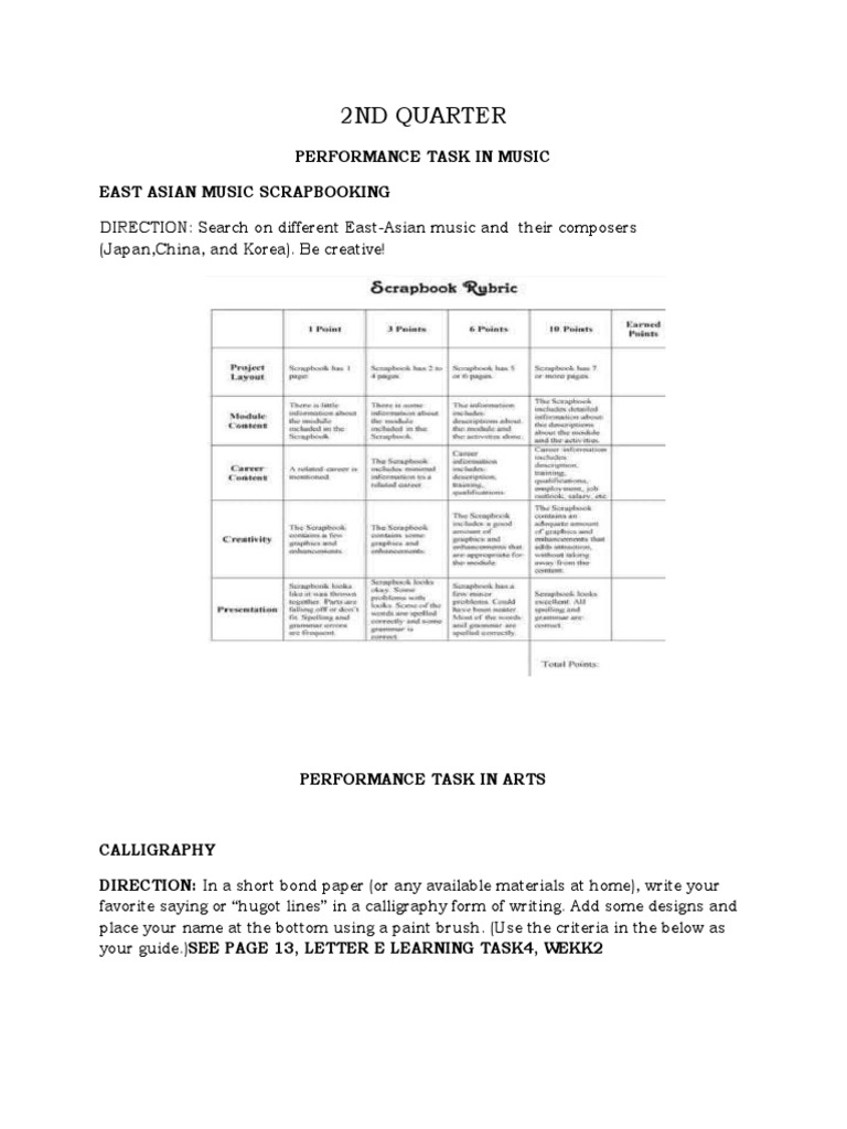 East Asian Music Scrapbooking Performance Task | PDF