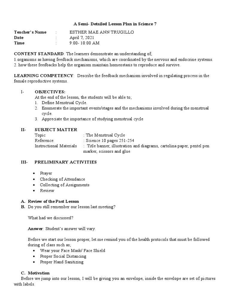 Understanding the Menstrual Cycle in Science 7 | PDF | Menstrual Cycle ...