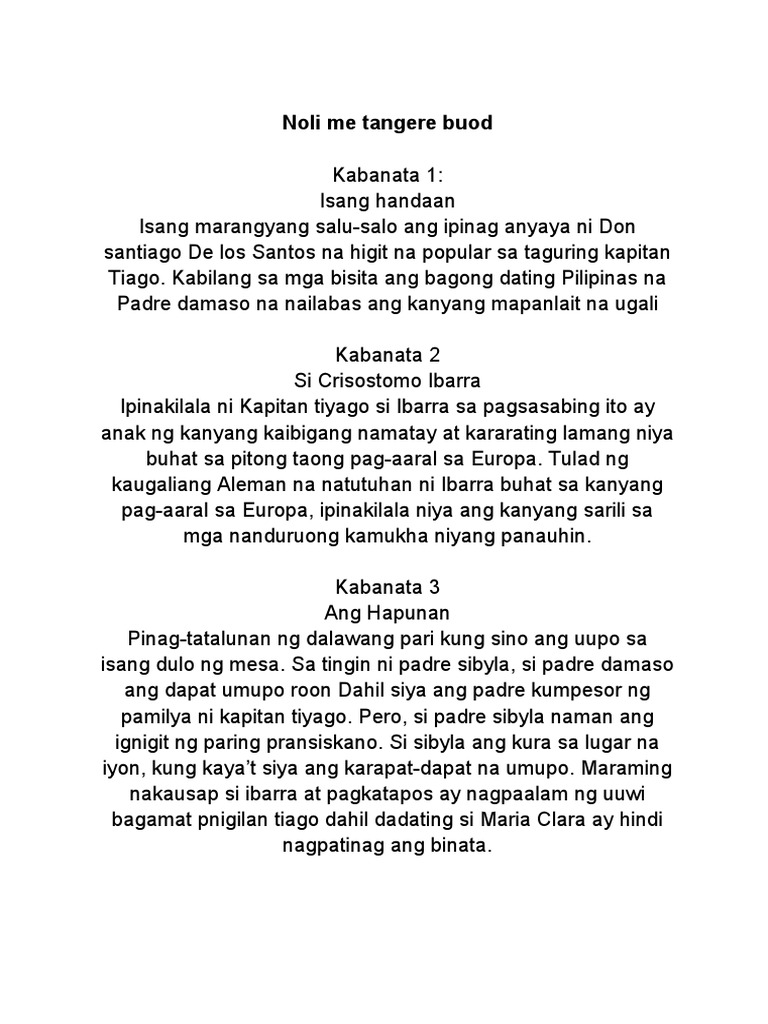 Noli Me Tangere Buod | PDF