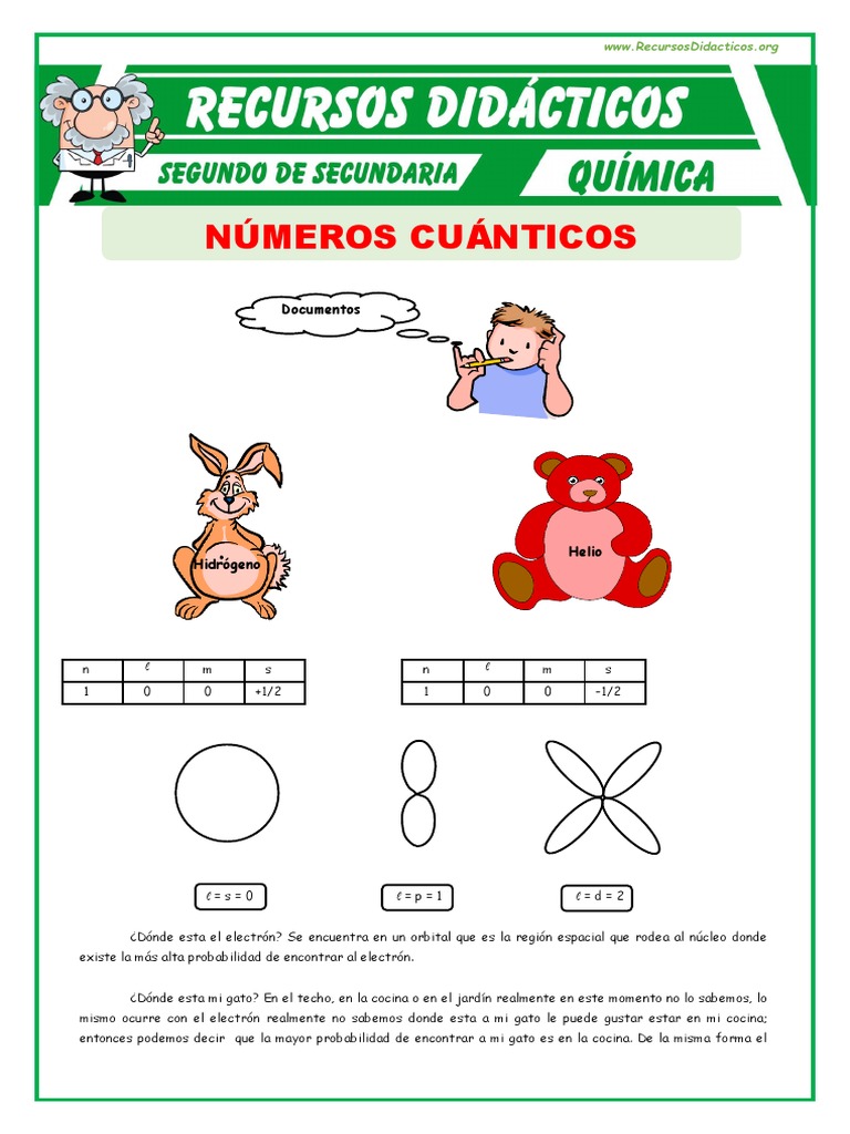 Numeros Cuanticos para Segundo de Secundaria | PDF | Orbital atómico ...