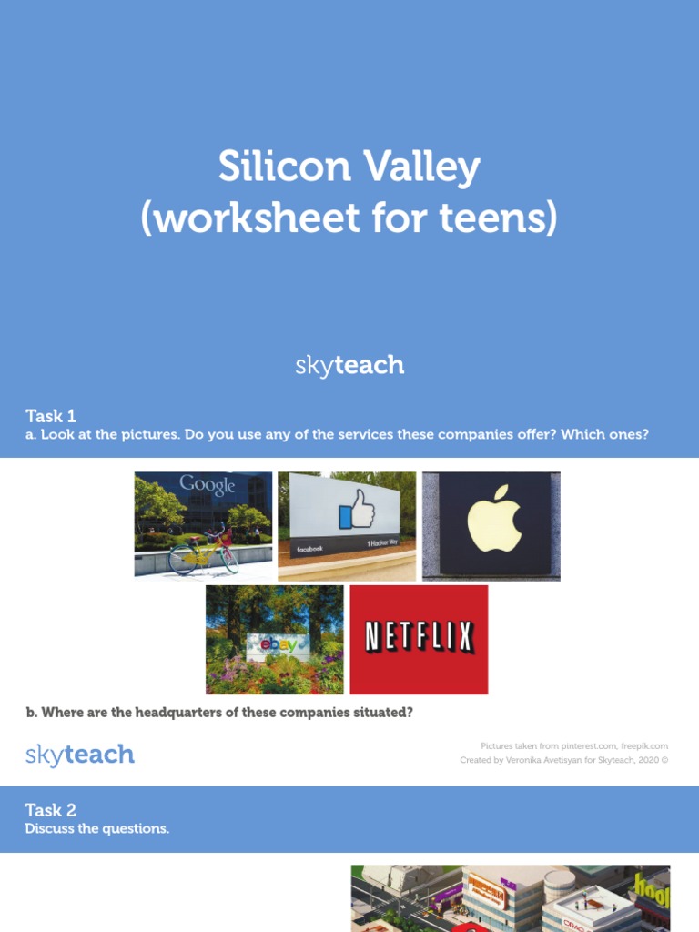 Silicon Valley (Worksheet For Teens) | Download Free PDF | Cognition