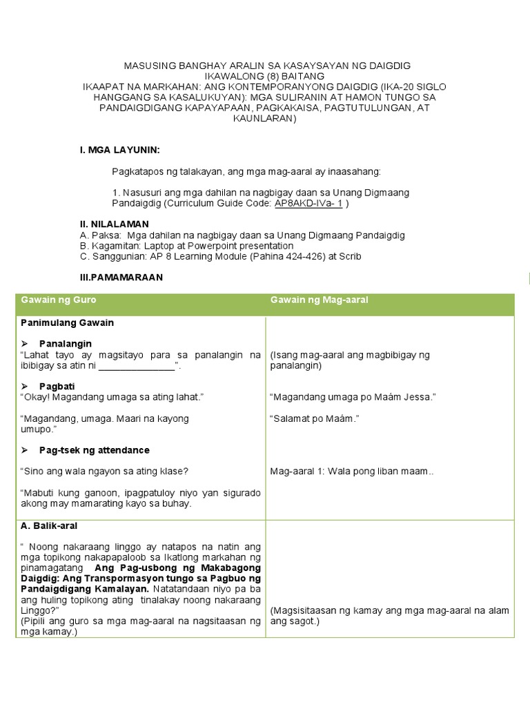 Banghay Aralin | PDF