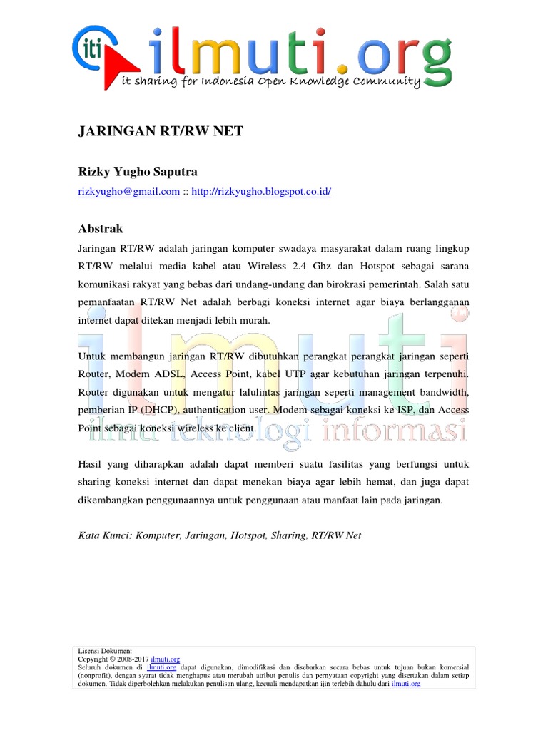 Jaringan RT/RW Net: Rizky Yugho Saputra | PDF