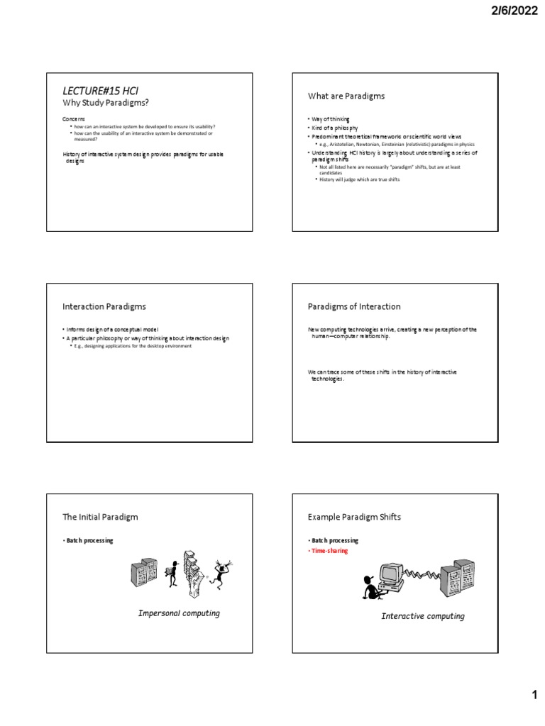 Why Study Paradigms? What Are Paradigms: Impersonal Computing ...
