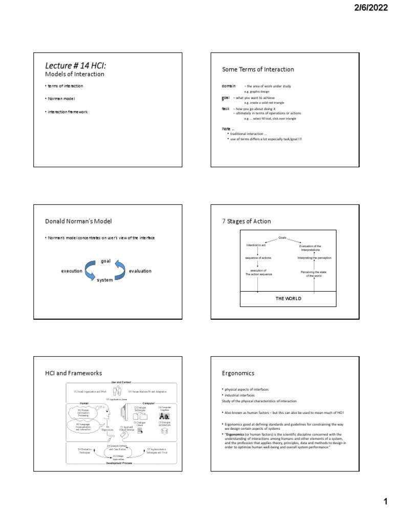 Lecture # 14 HCI:: Models of Interaction Some Terms of Interaction | PDF | Window (Computing ...