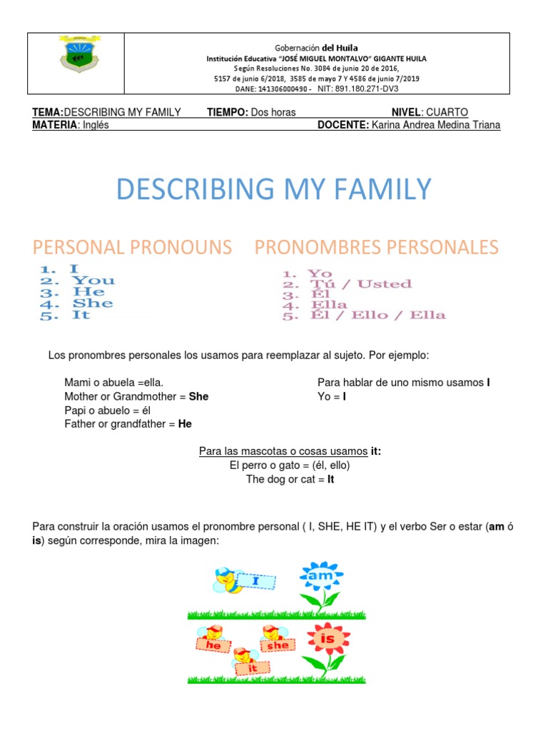 Describing People - Cuarto | PDF