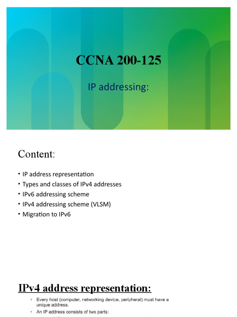 CCNA 200-125-Ip-Addressing | PDF | I Pv6 | Ip Address