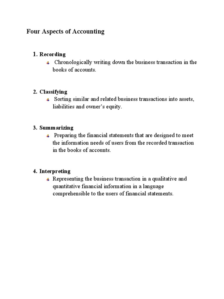 Four Key Aspects of Accounting | PDF | Business