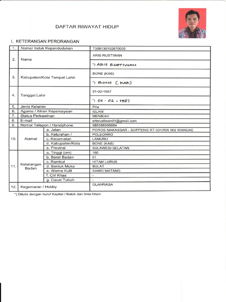 Daftar Riwayat Hidup | PDF