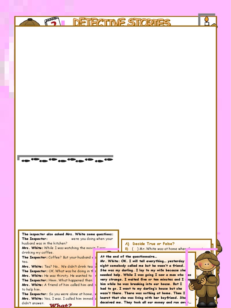 B) Answer The Questions According To The Story? A) Decide True or False ...