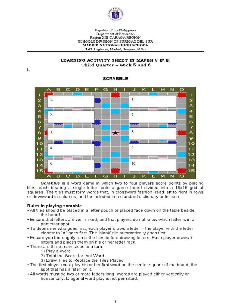 Scrabble and Chess Rules | PDF | Chess | Gaming