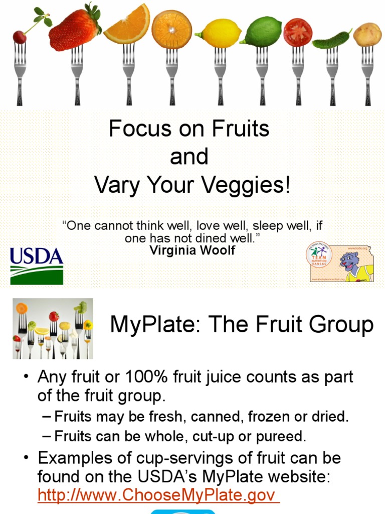 Focus On Fruits and Vary Your Veggies!: "One Cannot Think Well, Love ...