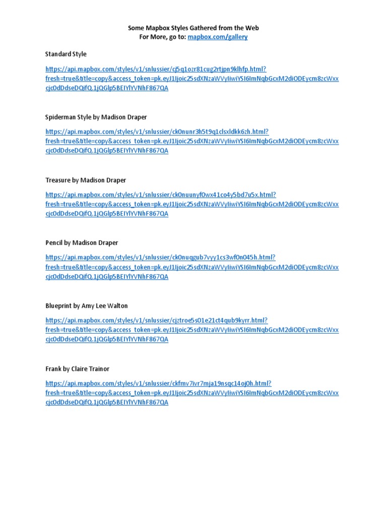 Mapbox Style Links | PDF