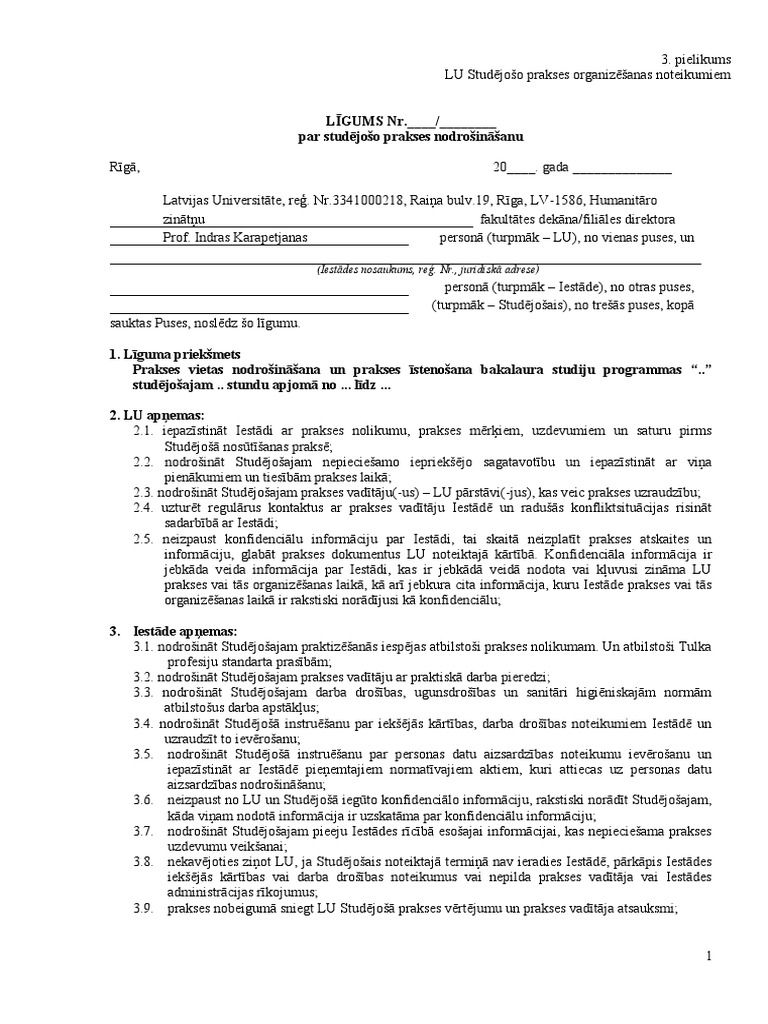 Prakses Ligums | PDF