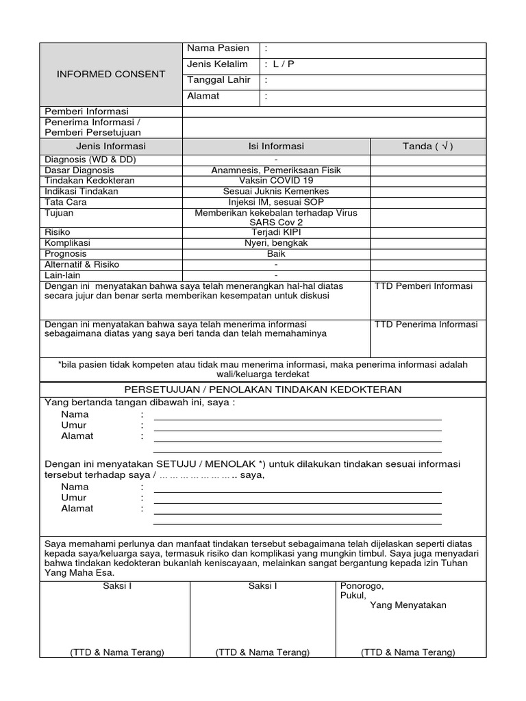 Informed Consent-1 | PDF | Hukum | Sains & Matematika