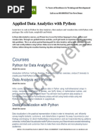 Data Science With Python Updated Brochure | PDF | Data Analysis | Analytics