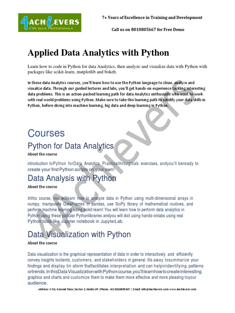 Data Analytics With Python 1 Pdf Regression Analysis Python 1319