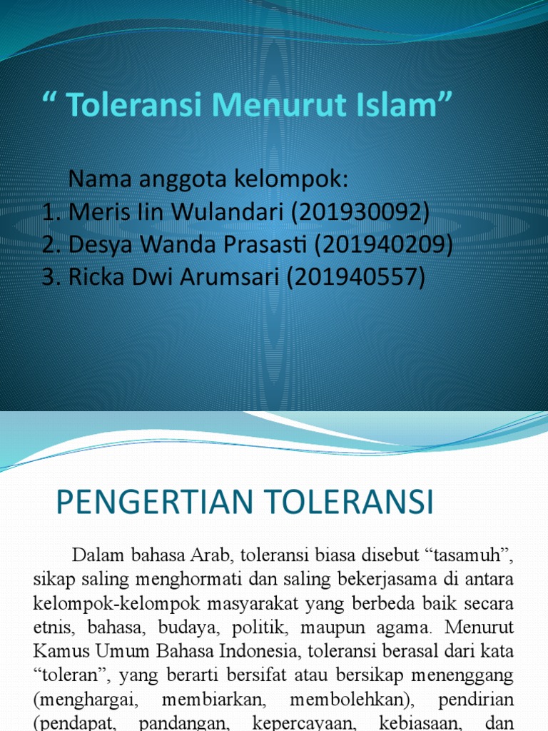 Toleransi Beragama dalam Perspektif Islam | PDF | Agama & Spiritualitas