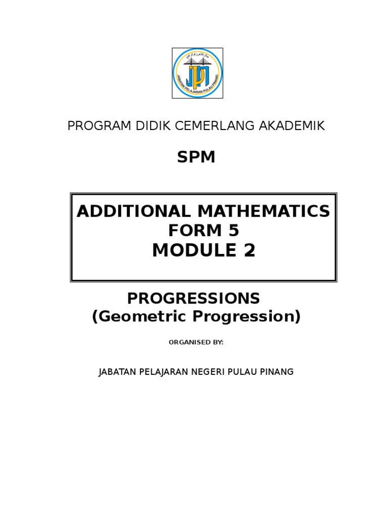 Addition Mathematics Form 5 Geometry Progression Module 2 | PDF ...