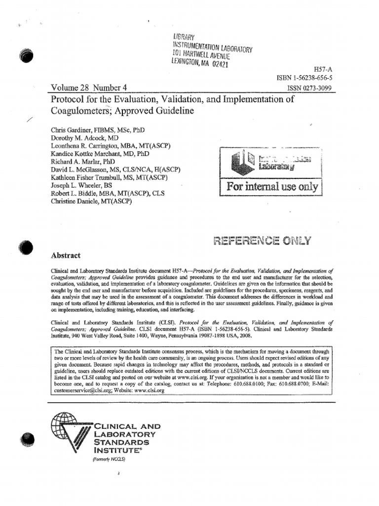 H57-A Protocol For Evaluation, Validation and Implementation of ...