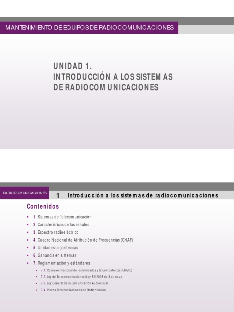 Ut1. Introducción A Sistemas de Radiocomunicaciones | Descargar gratis PDF | Radio | Radiación ...