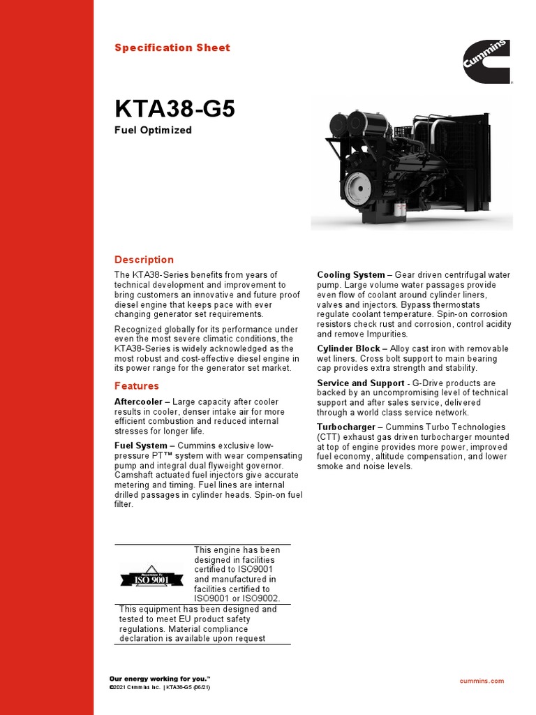 Kta 38 G7 | PDF | Turbocharger | Diesel Engine