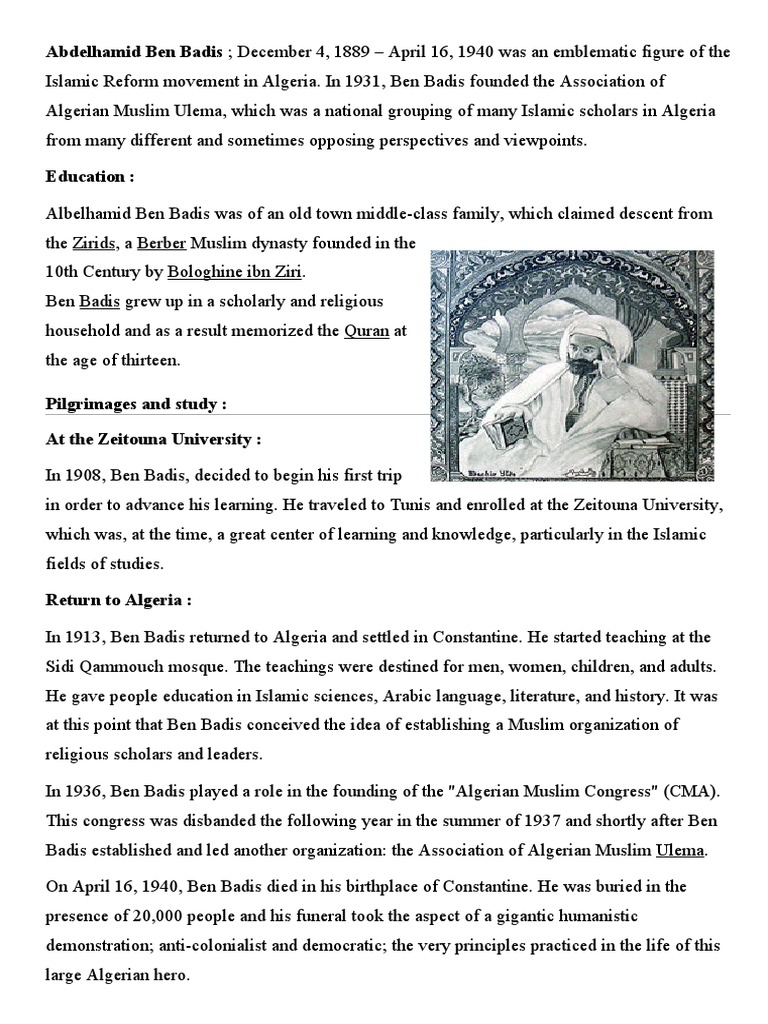 Abdelhamid Ben Badis | PDF