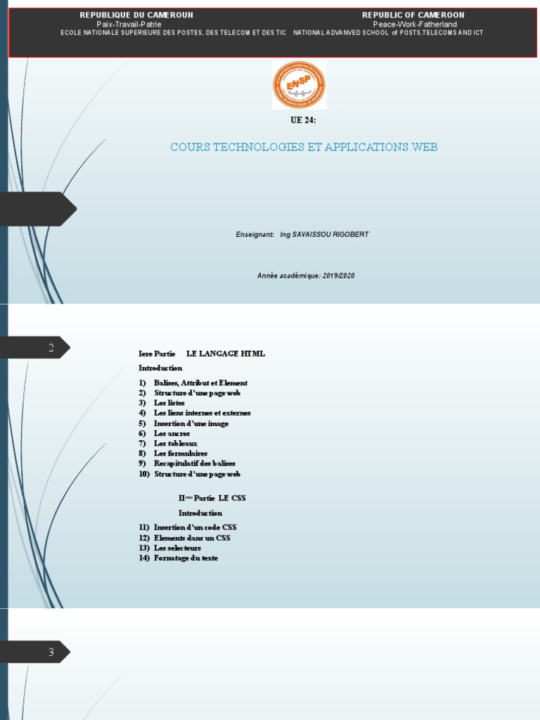 Cours HTML - Css Itt1 - Alt2020 | PDF | Langage de balisage | Html