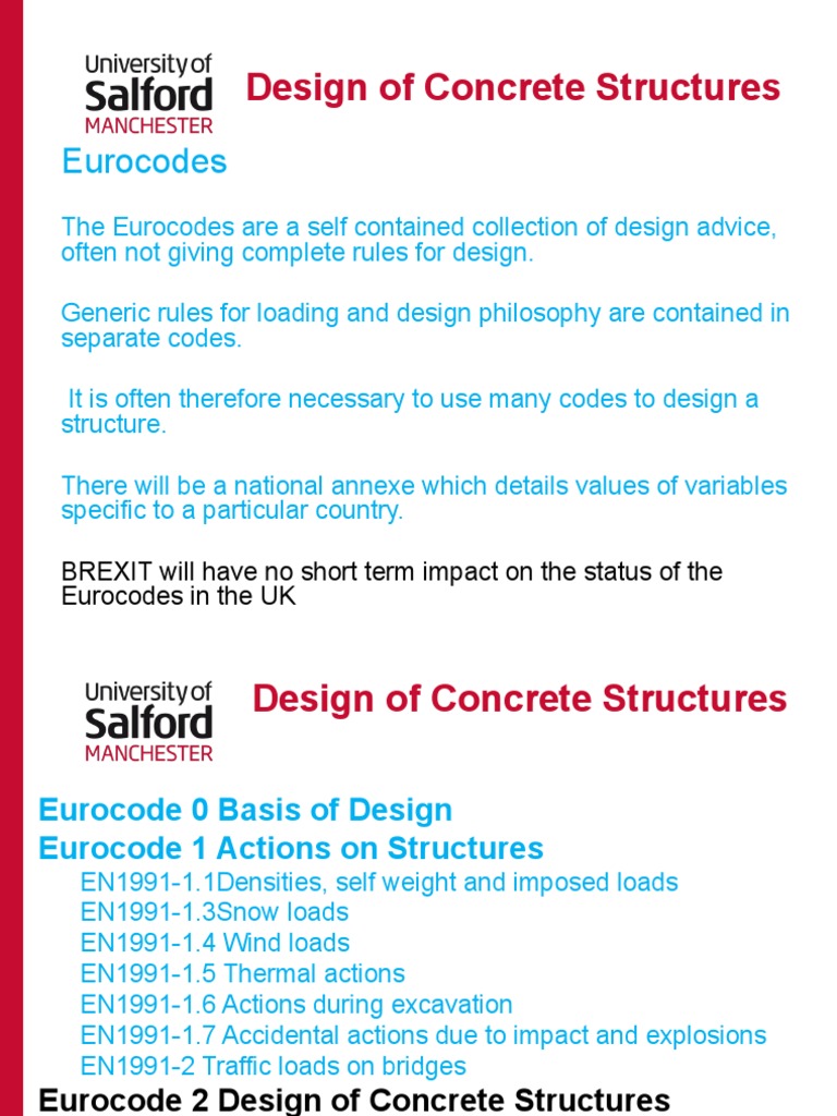 3 & 4 Eurocodes and Design Process | PDF | Strength Of Materials | Concrete