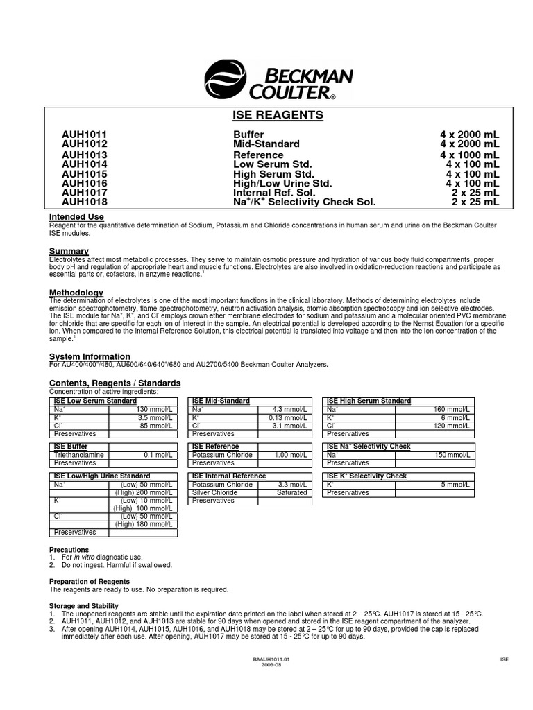 En Ise Buffer | PDF | Electrolyte | Sodium