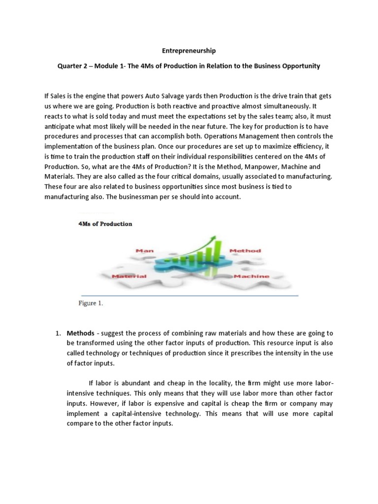 Understanding the 4Ms of Production | PDF | Factors Of Production ...