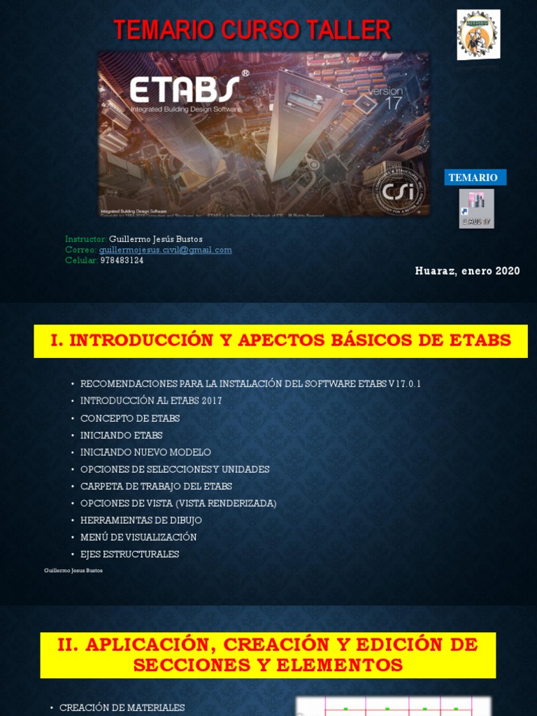 Curso ETABS: Modelado y Cálculo Estructural | PDF