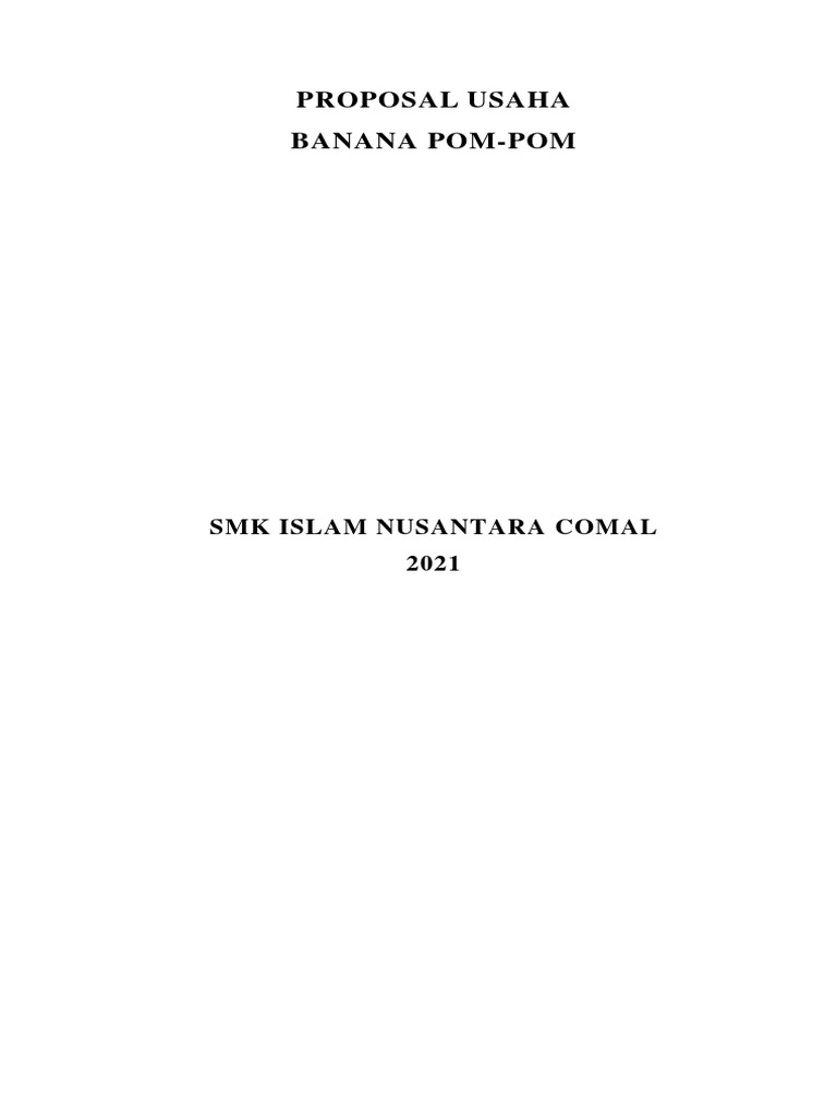 Contoh Proposal Kewirausahaan | PDF