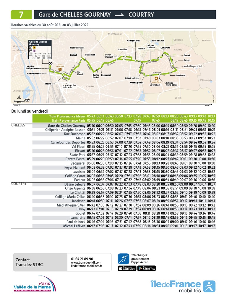 Horaires des bus à Chelles et Courtry | PDF