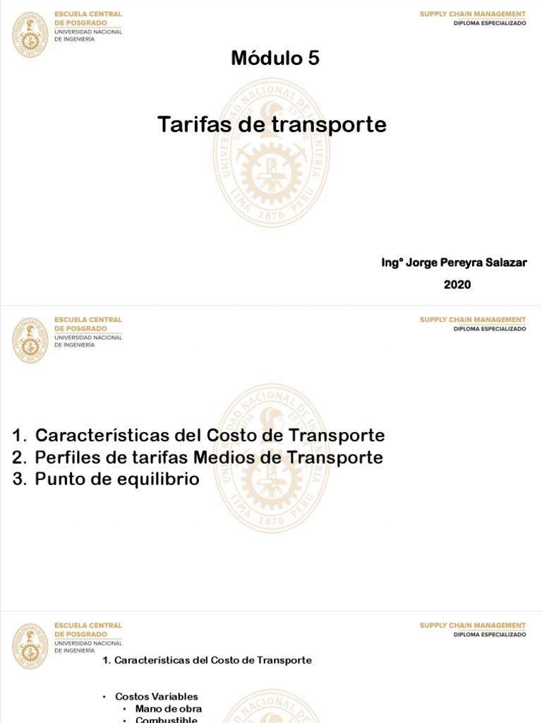 03 Tarifas de Transporte | PDF | Transporte | Economias
