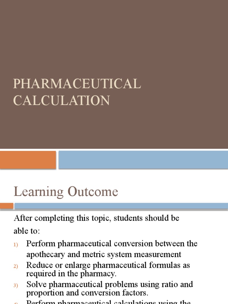 Pharmaceutical Calculation I - Pharmaceutical Calculation | Download ...