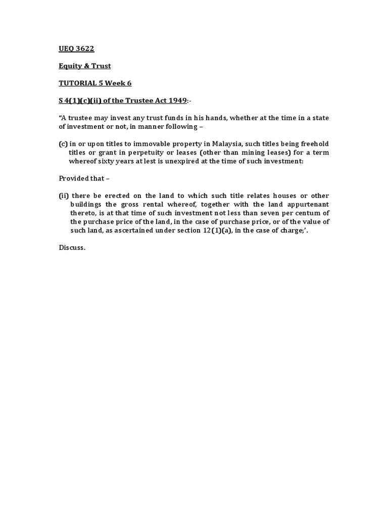 Tutorial 5 Week 6 - Question | PDF