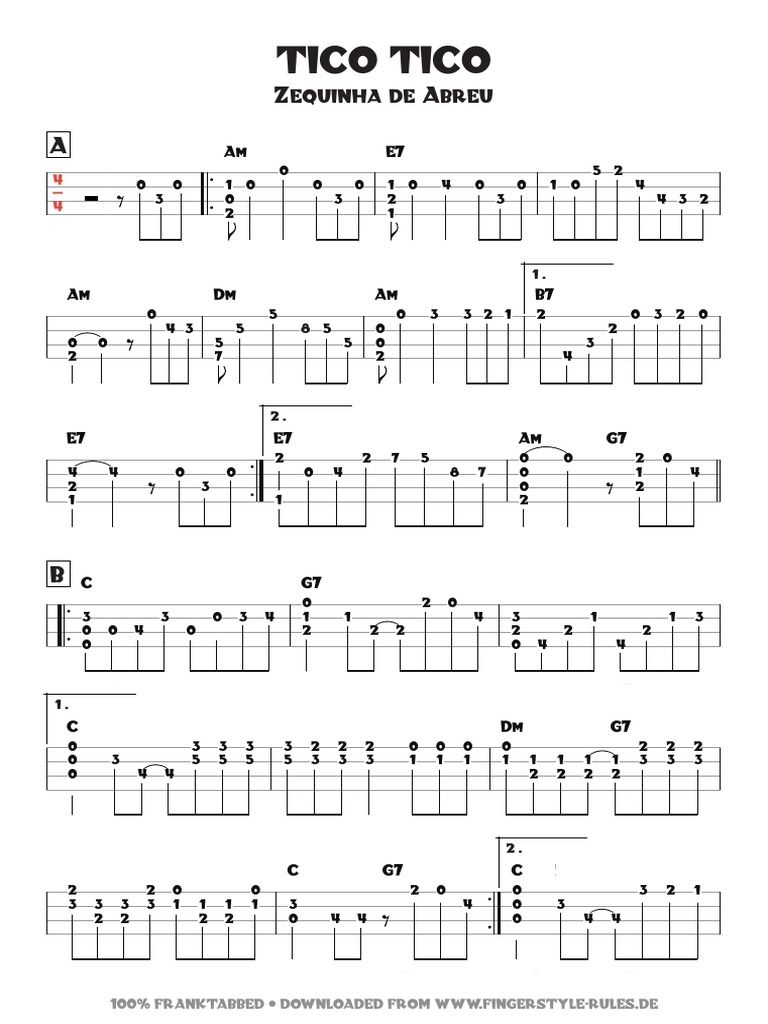 Tico Tico Guitar Tabs and Sheet Music | PDF