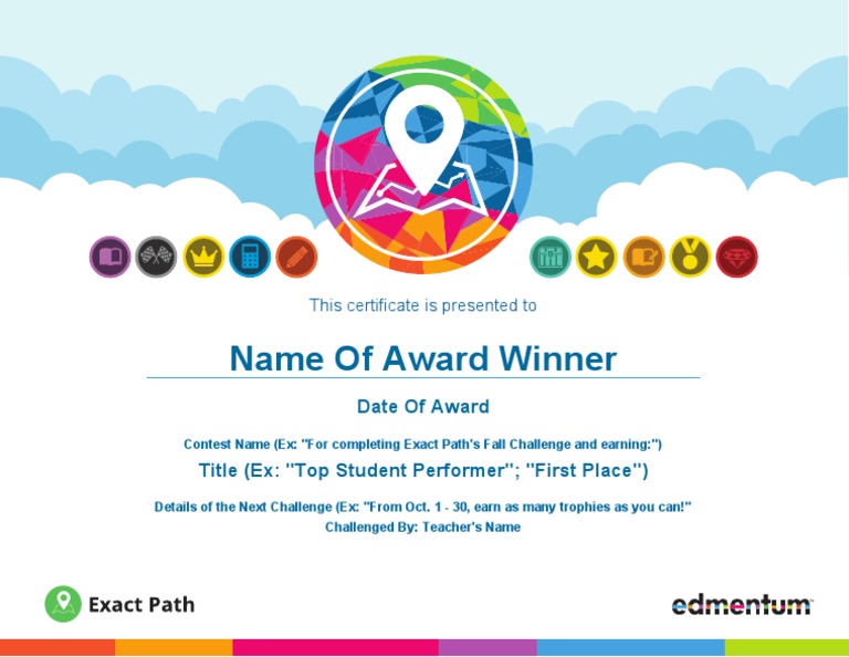 66 Contest Certificate For Exact Path 3-5 - 0 | PDF