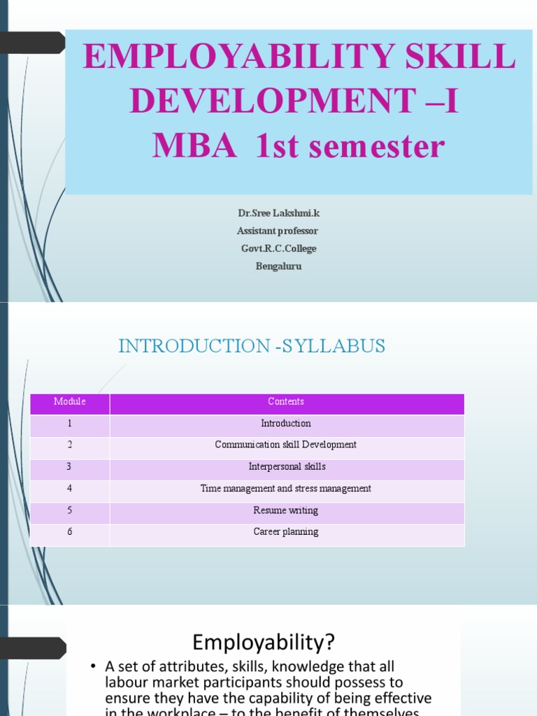 Employability Skill Development - 1 | PDF