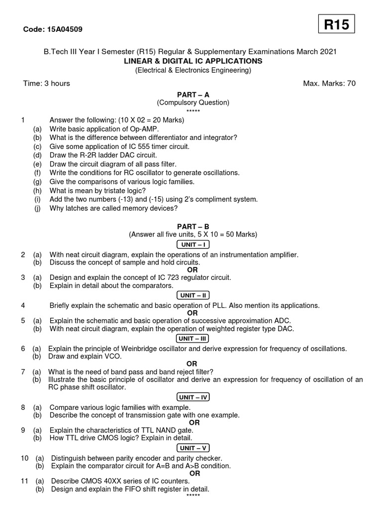 15A04509 Linear & Digital IC Applications | PDF | Logic Gate ... 15A04509 Linear & Digital IC Applications | PDF | Logic Gate ...