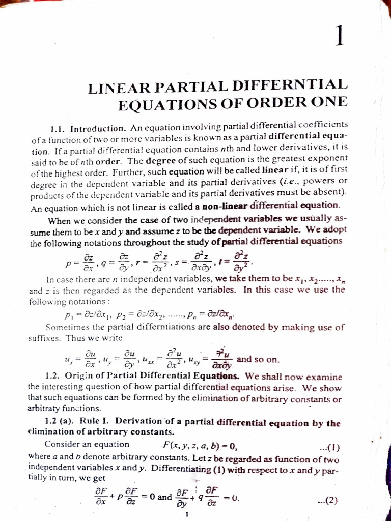 PDE Chapter 1 | PDF | Equations | Geometry
