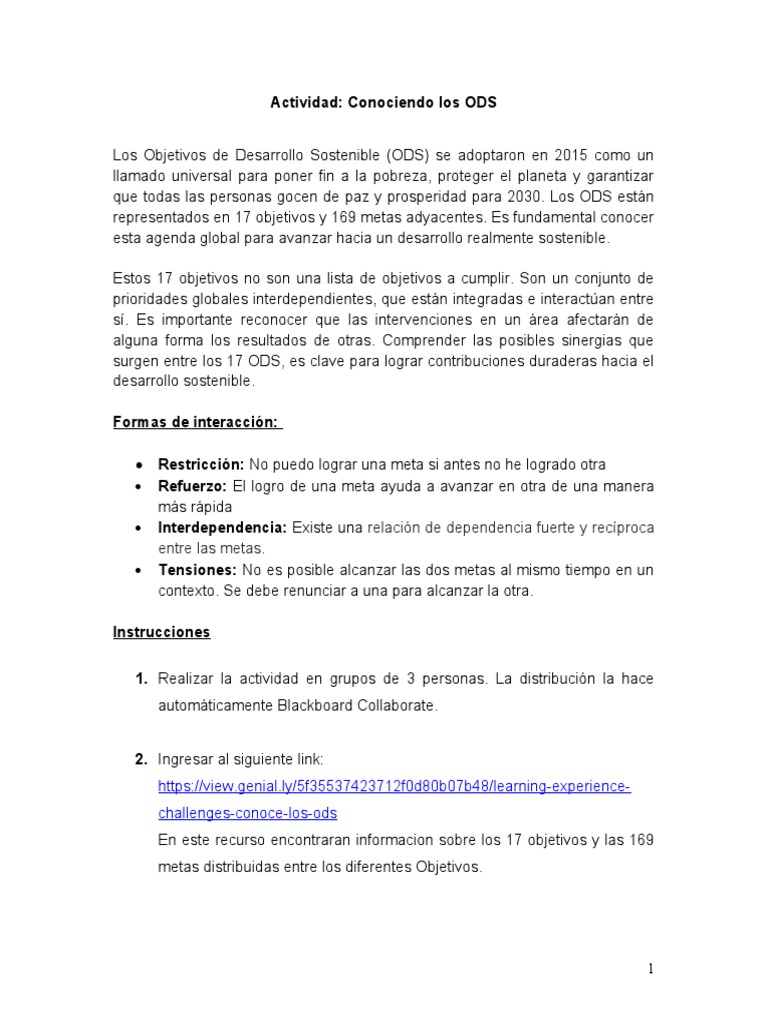 Conociendo Los ODS | PDF | Desarrollo sostenible | Economias