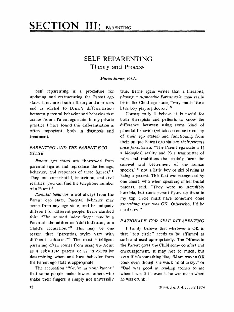 Self Reparenting Muriel James | PDF | Psychotherapy | Id