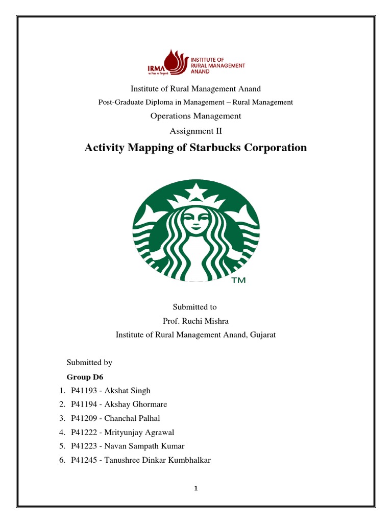 Starbucks Corporation Activity Mapping | PDF | Starbucks | Coffee