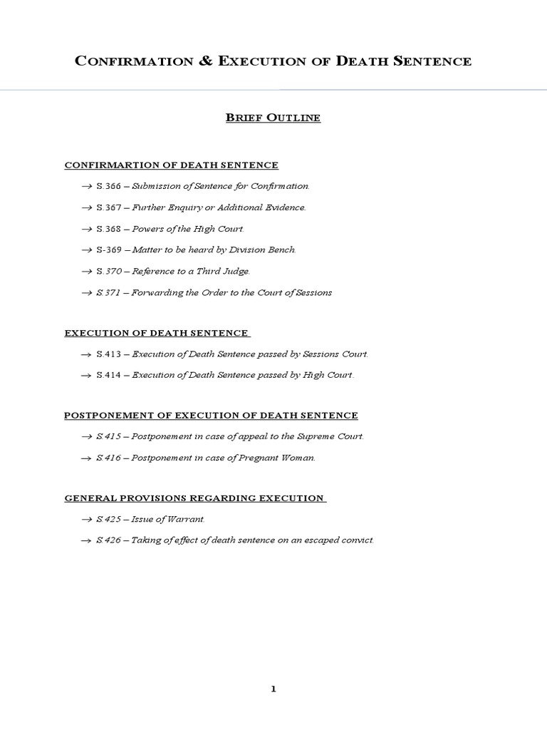 Confirmation Execution Death Sentence | PDF | Sentence (Law) | Capital ...