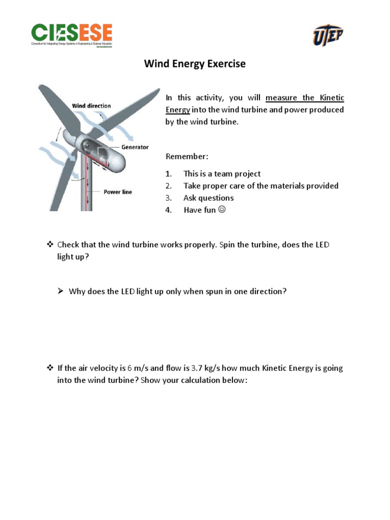 Wind Turbine Exercise | PDF