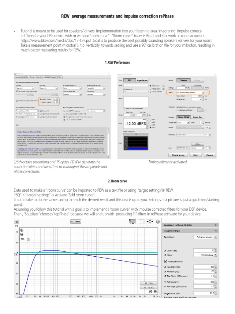 REW Average Measurements and Impulse Correction RePhase | PDF ...