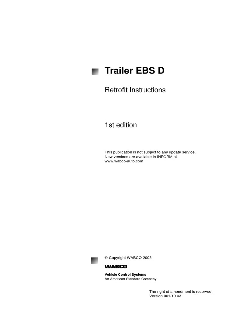 Trailer EBS D: Retrofit Instructions | PDF | Pipe (Fluid Conveyance ...